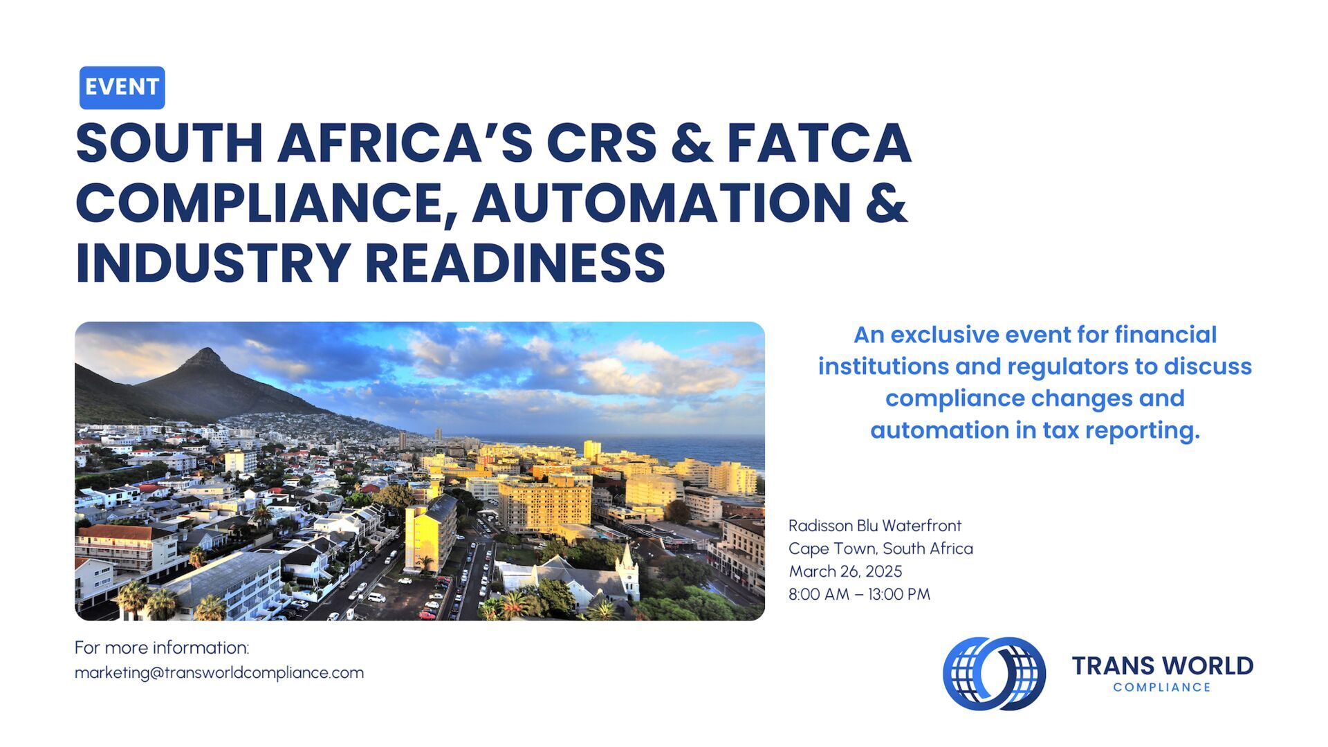 South Africa’s CRS and FATCA Compliance Conference to Address Industry ...